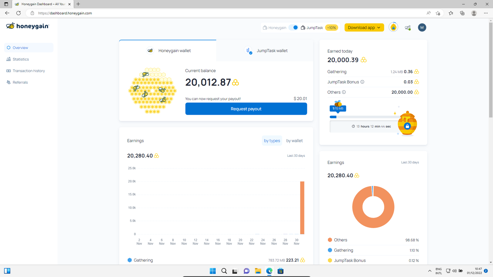 الربح من honeygain في 2025 - استشاري التسويق وسام عموري